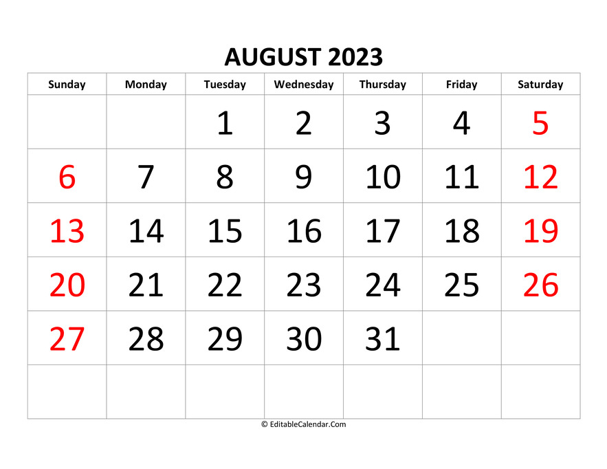 Editable Calendar 2023, 2024 (Word, PDF, Excel)
