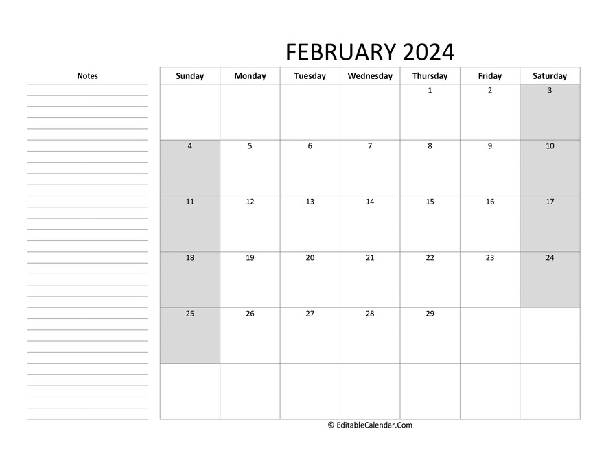 Editable Calendar 2024, 2025 (Word, PDF, Excel)