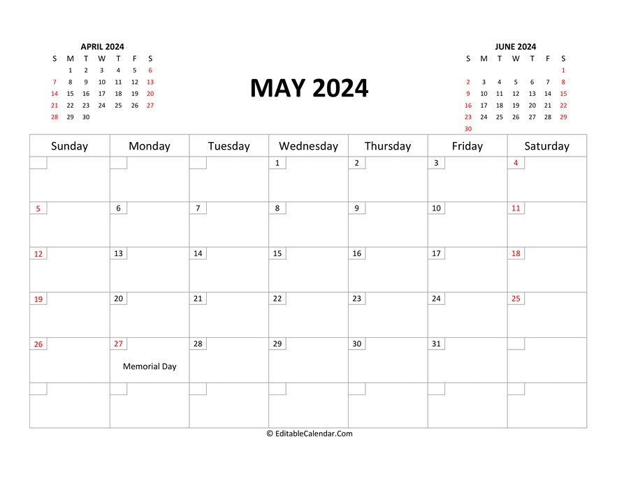 Editable Calendar 2024, 2025 (Word, PDF, Excel)