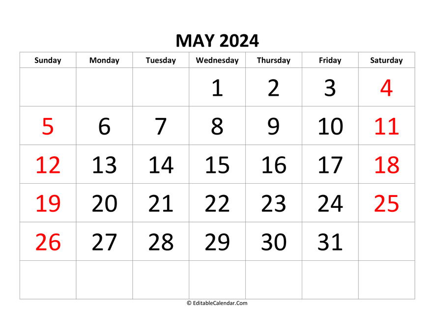 Editable Calendar 2024, 2025 (Word, PDF, Excel)